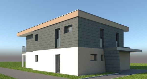 3d modern single family home