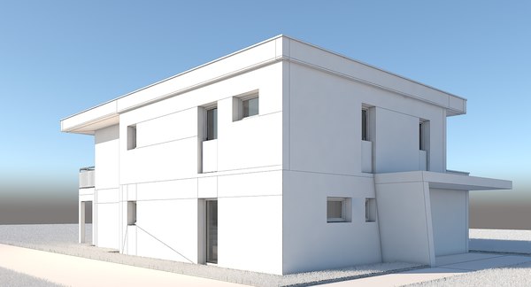 3d modern single family home