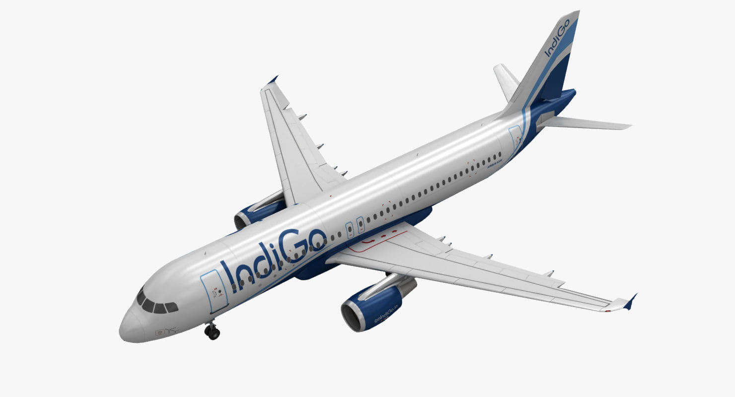 3d model airbus a320 indigo animation