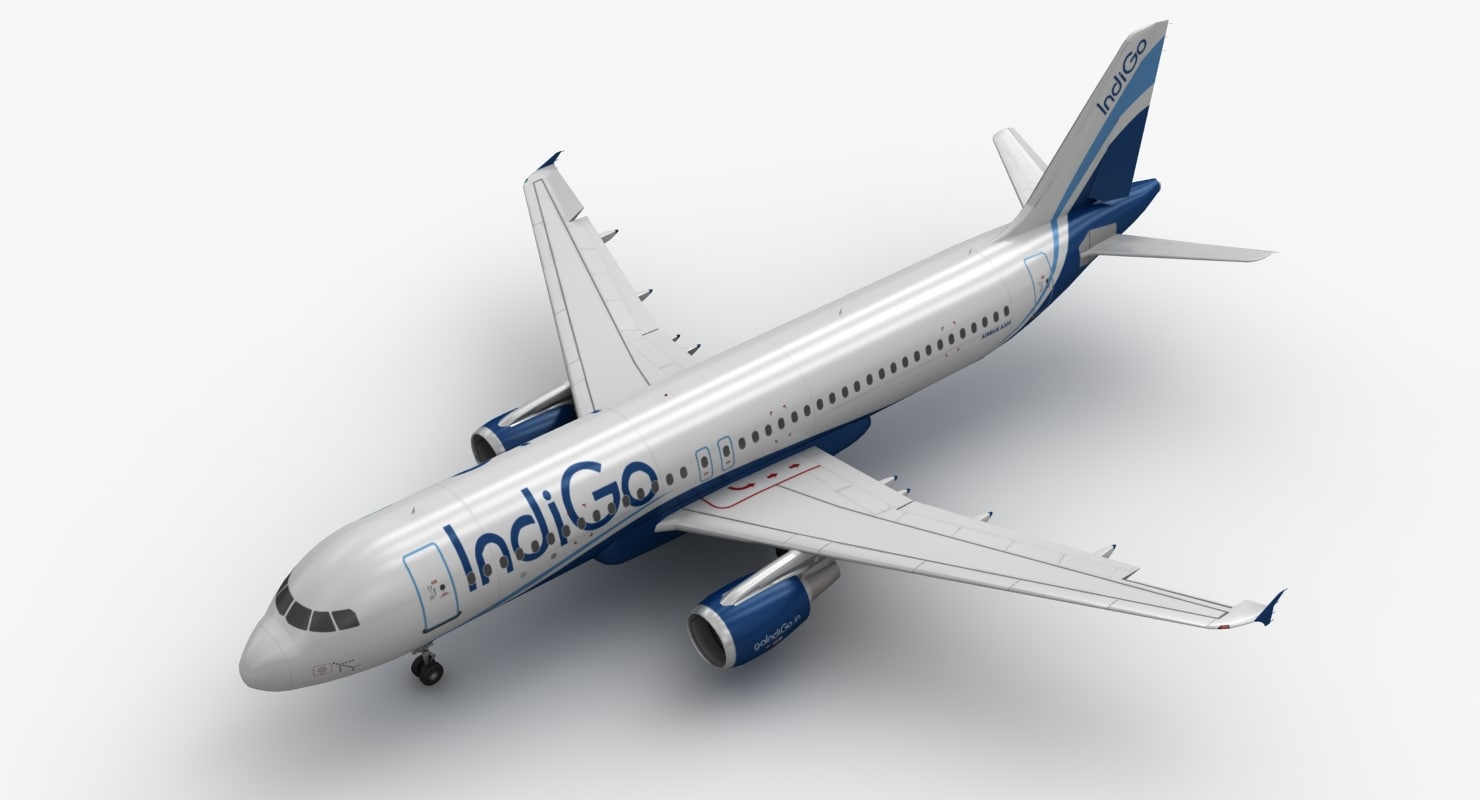 3d model airbus a320 indigo animation