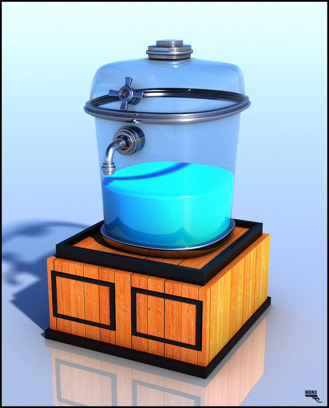 obj dispenser water cartoon