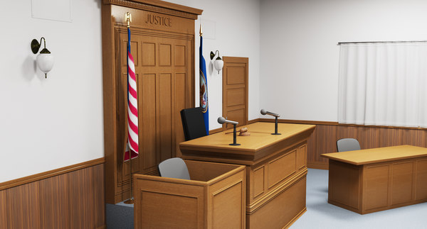courtroom interior court 3d model