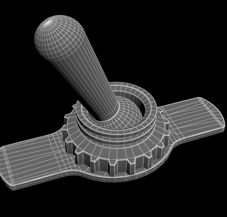 3d toggle switch button model