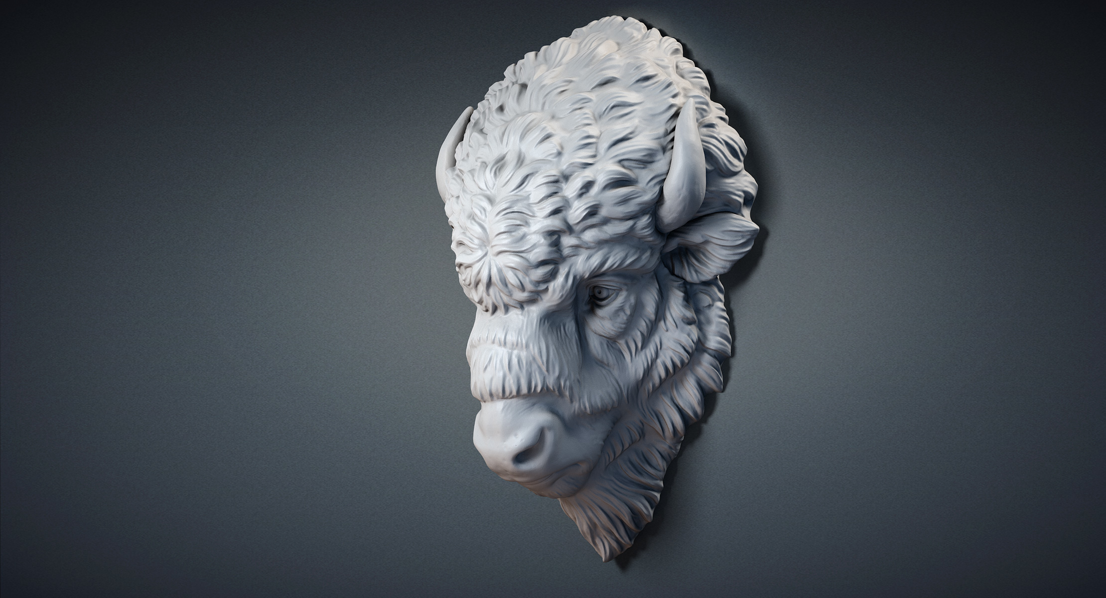 3d model american bison buffalo head