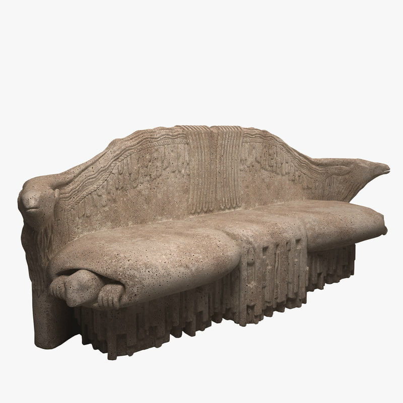 old stone bench 3d model
