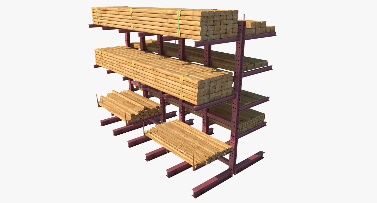 3d model modular racks loaded