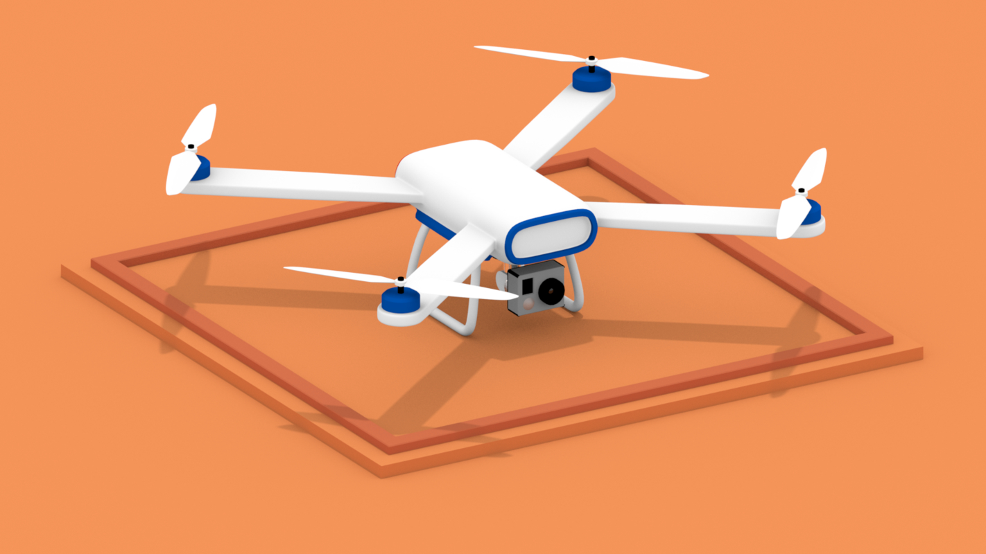 flat drone 3d max