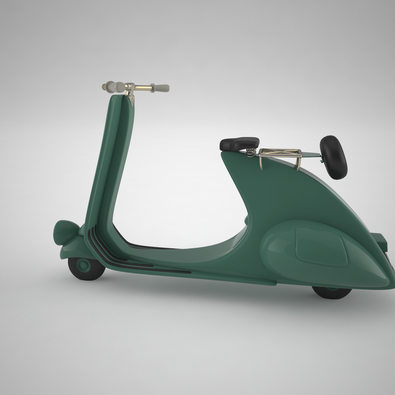 stylized cartoon scooter 3d max