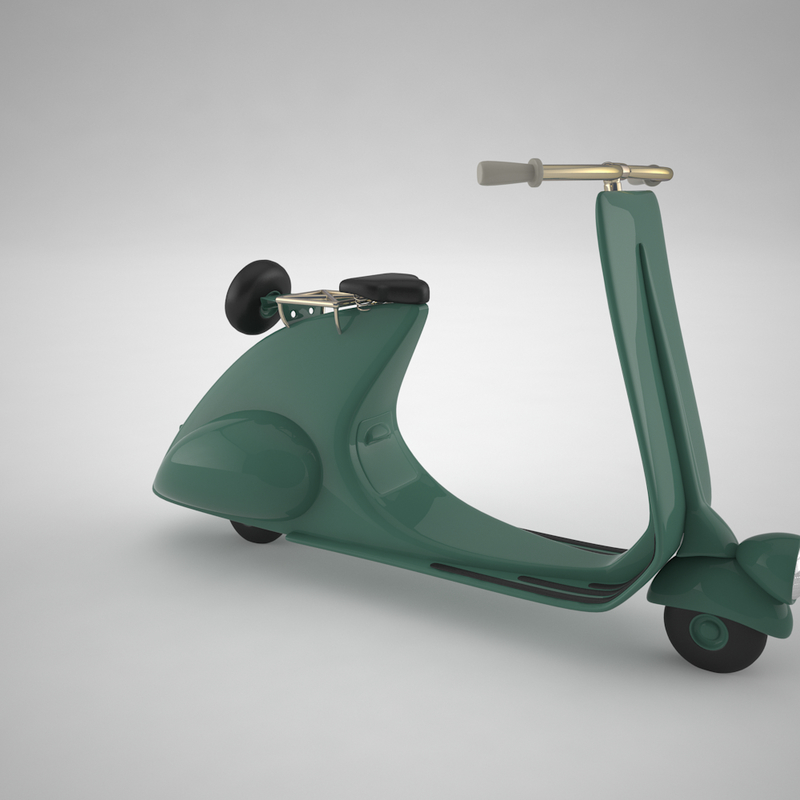 stylized cartoon scooter 3d max