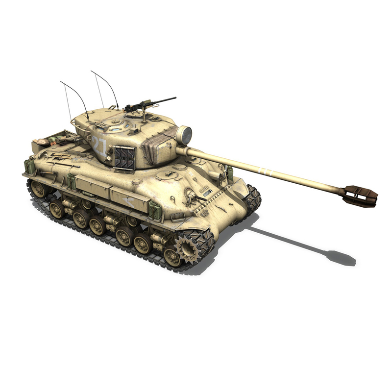3d 3ds m-51 super sherman tanks