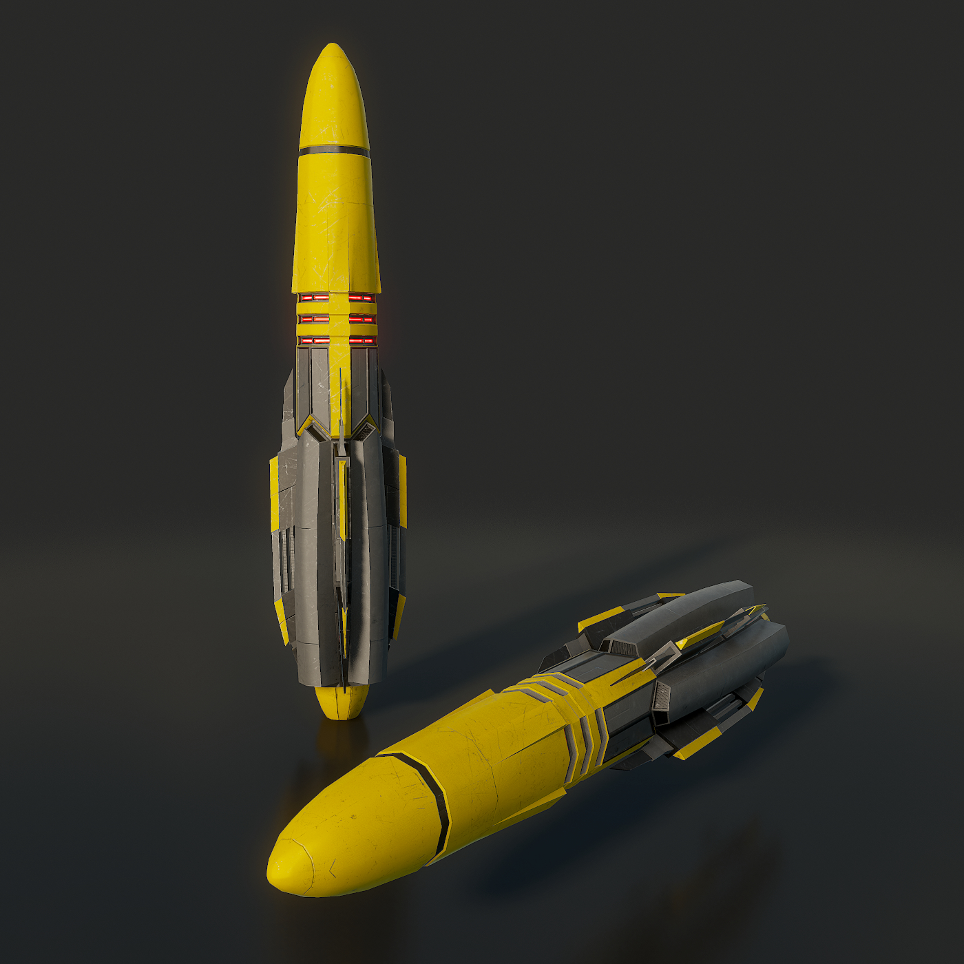 3d model futuristic missiles ready games