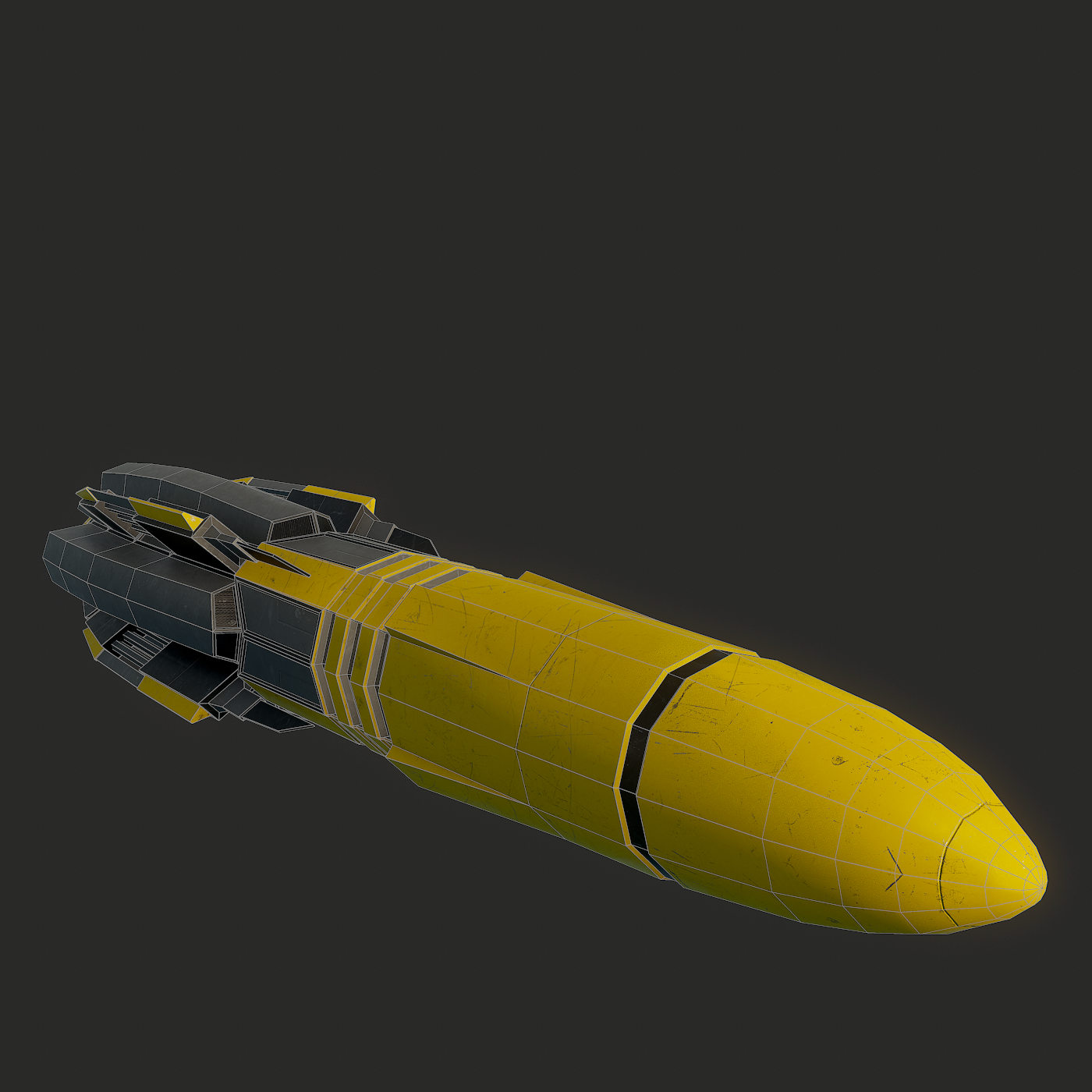 3d model futuristic missiles ready games