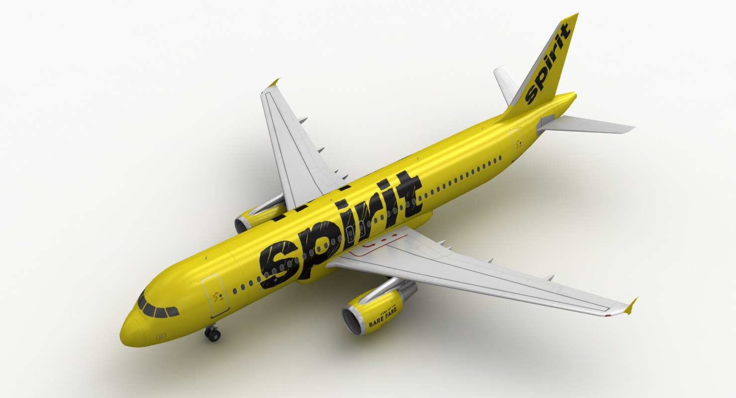 3d airbus a320 spirit airlines model