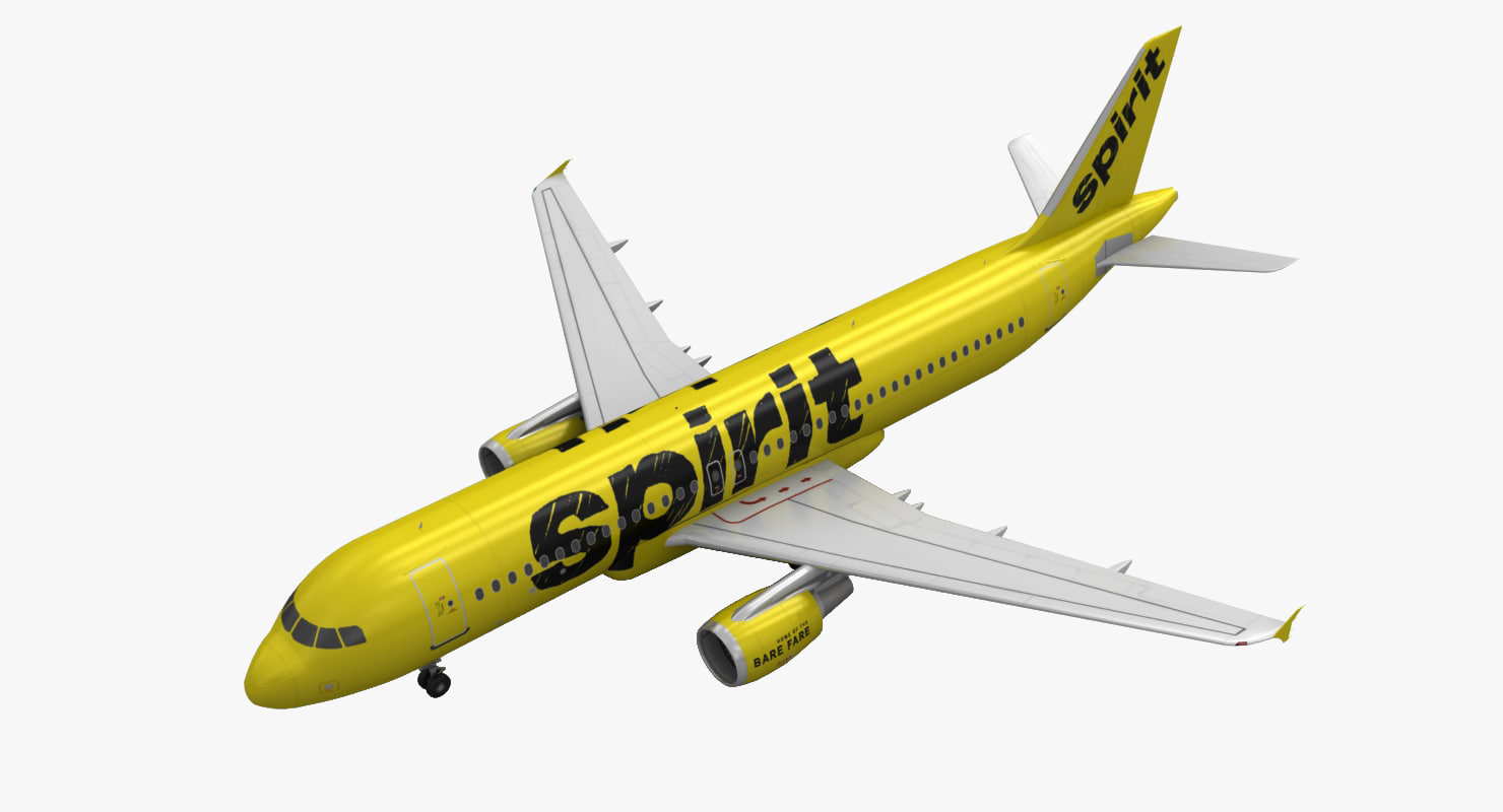 3d airbus a320 spirit airlines model