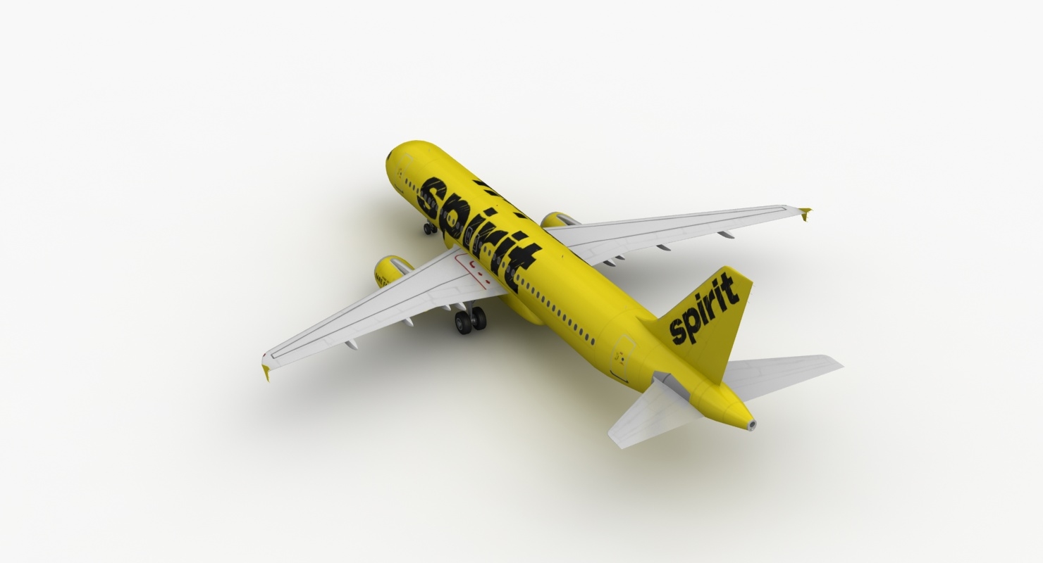 3d airbus a320 spirit airlines model