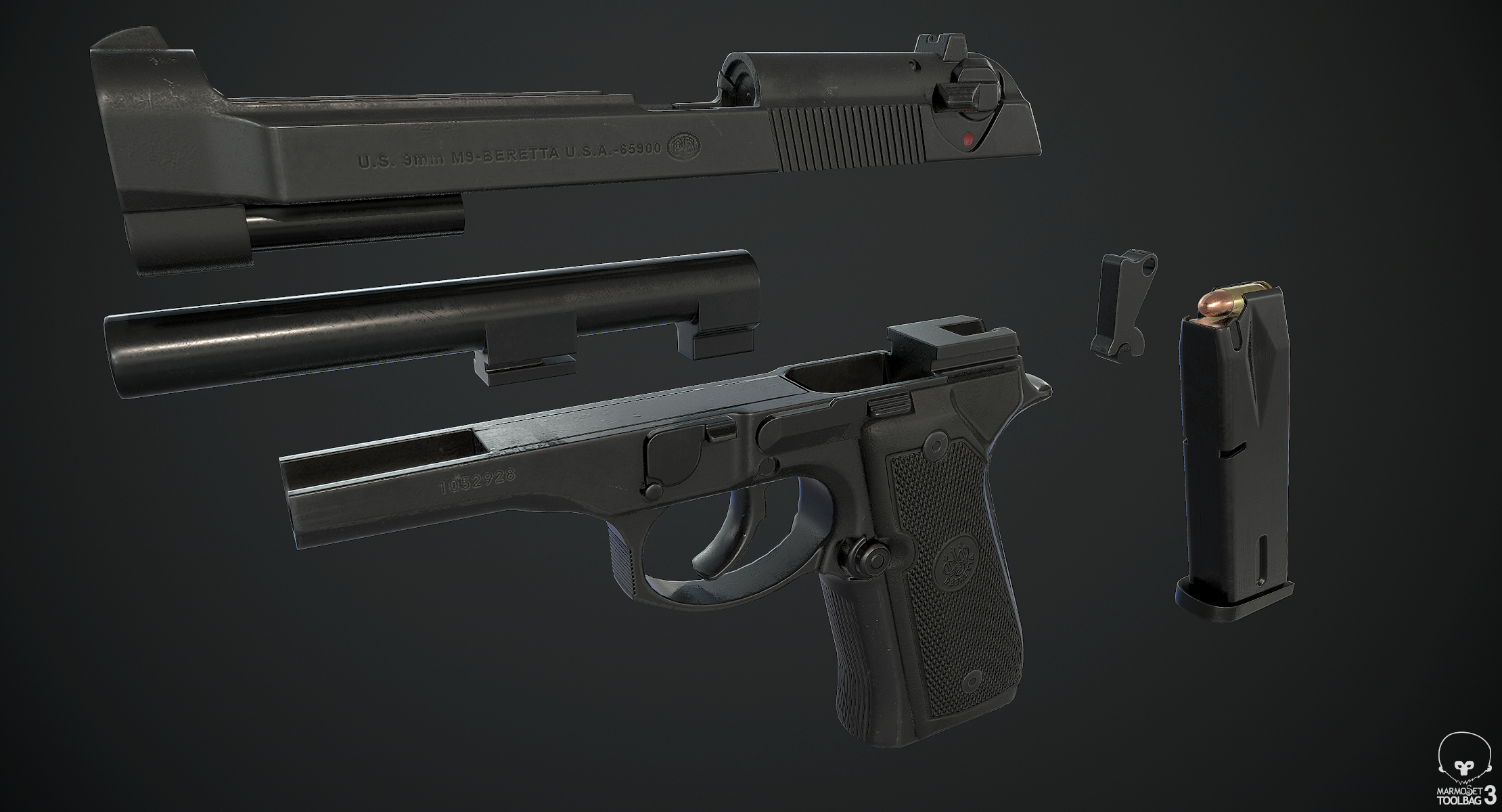 m9 pistol 3d model
