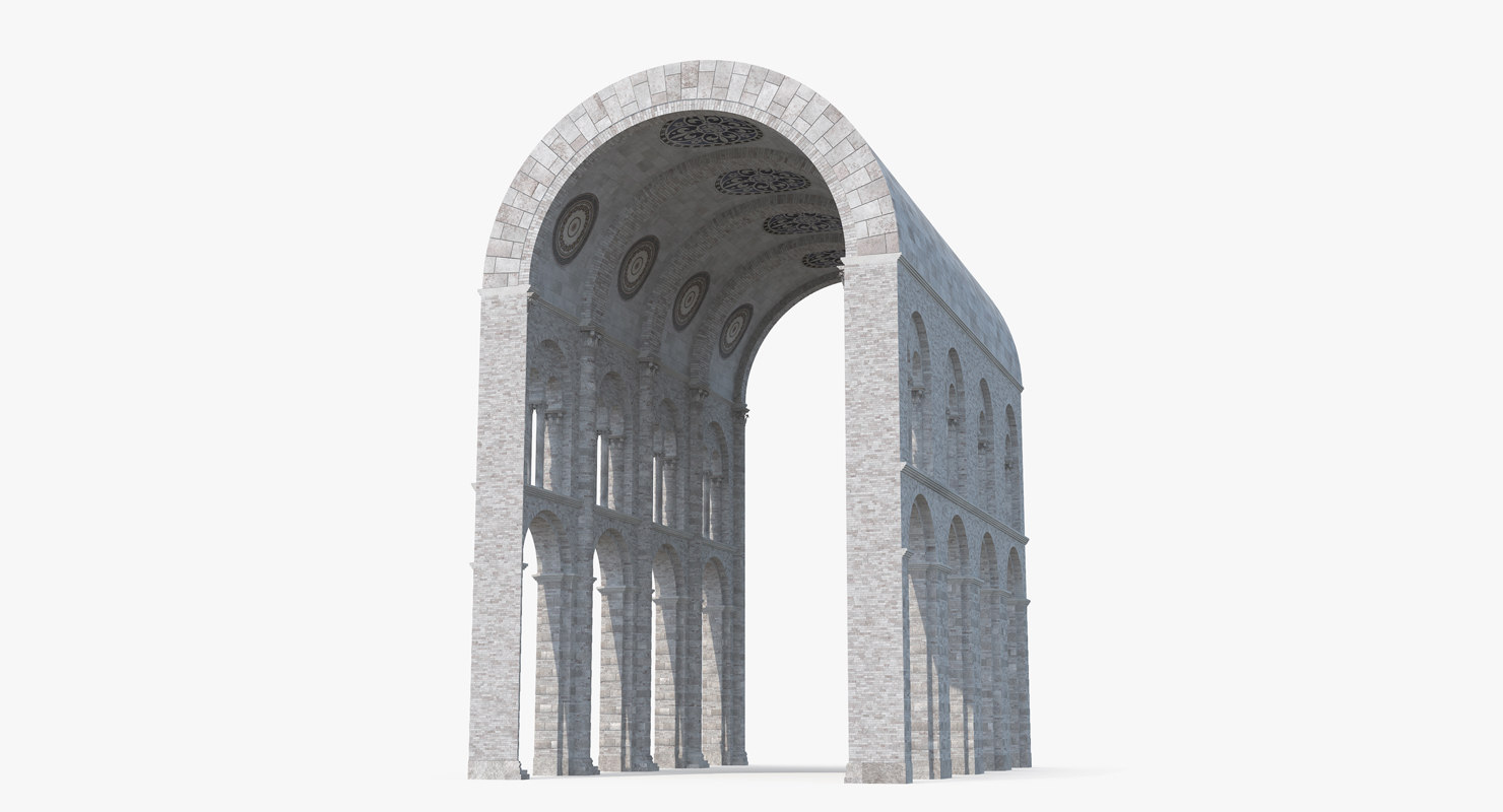 3d model barrel vault greco roman