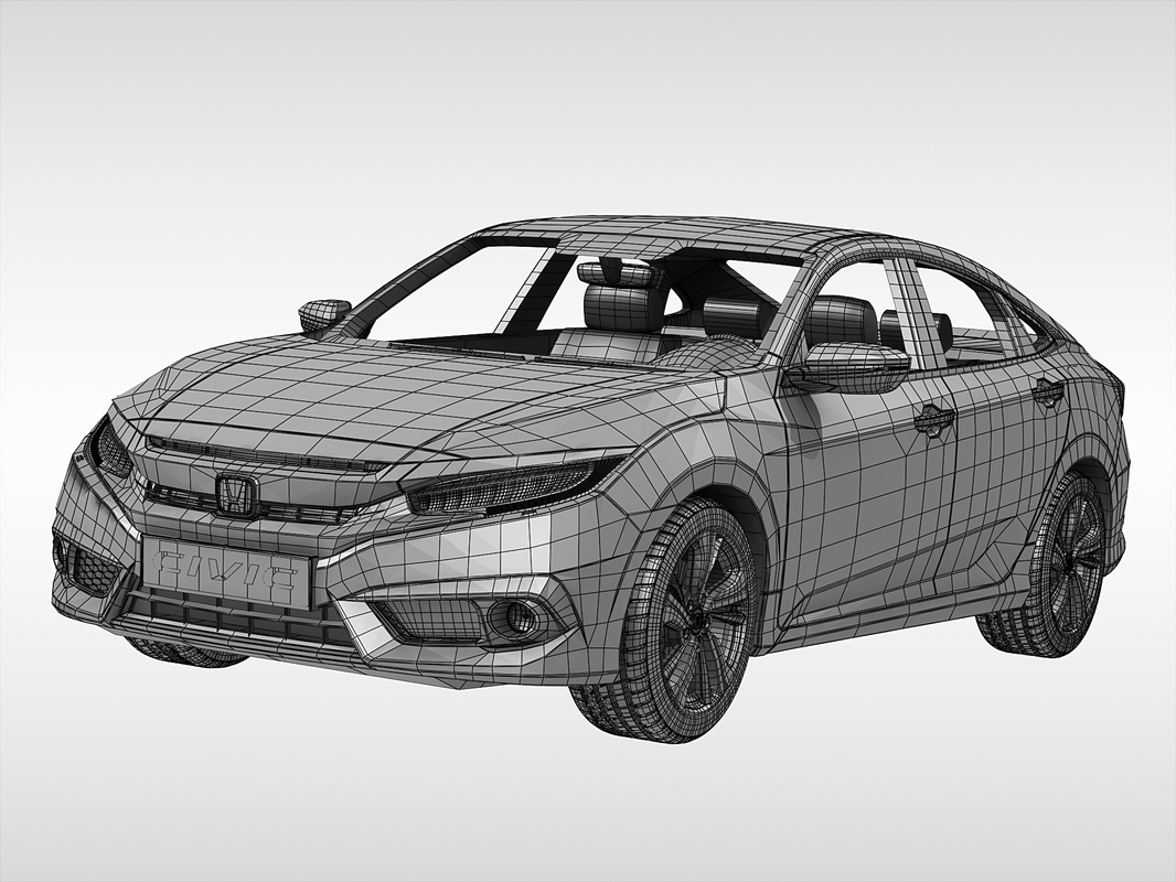 3d model honda car