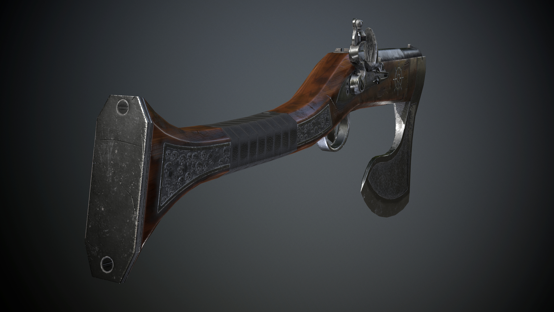 Flintlock Ax-Gun - model i tekstury Model 3D - TurboSquid 1086189