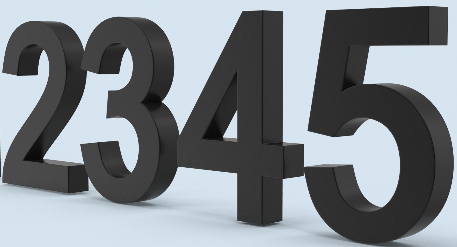 arial numbers 3d model