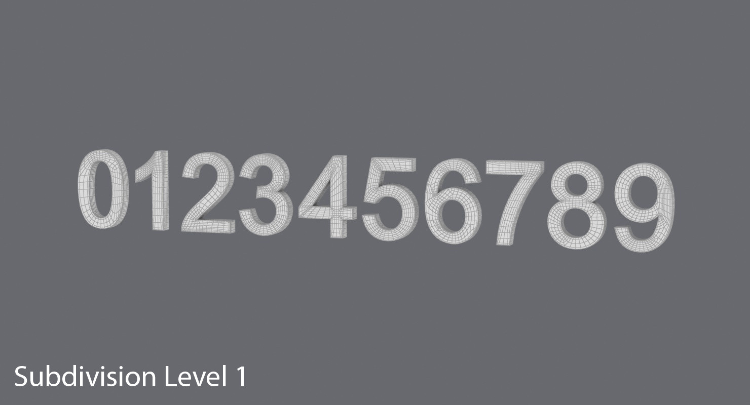 arial numbers 3d model