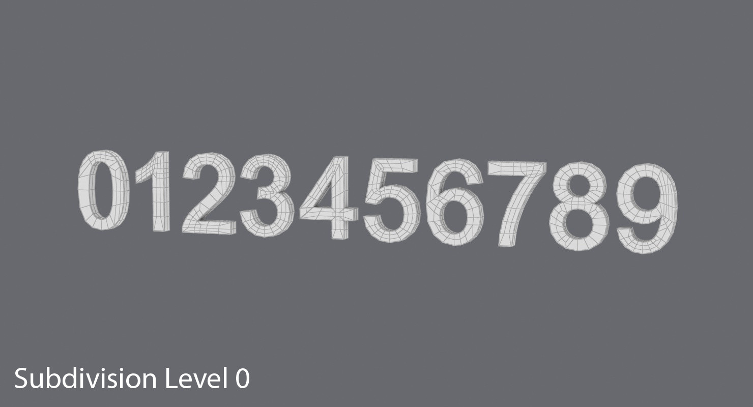 arial numbers 3d model