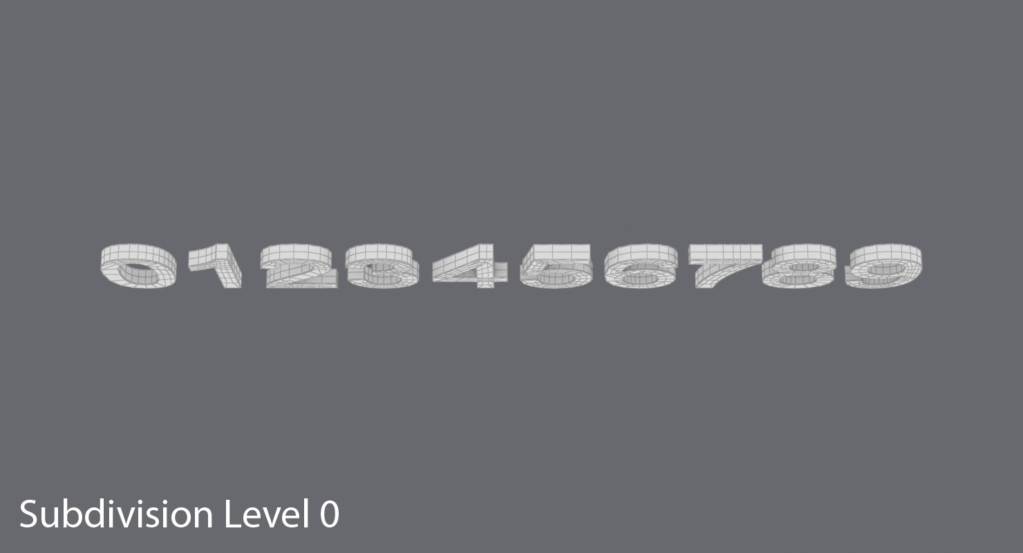 arial numbers 3d model