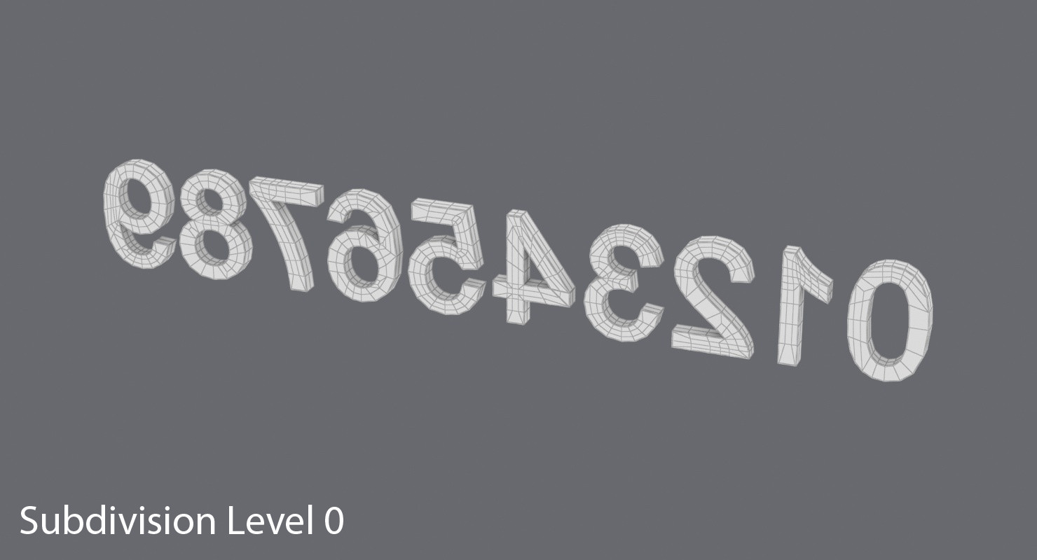 arial numbers 3d model