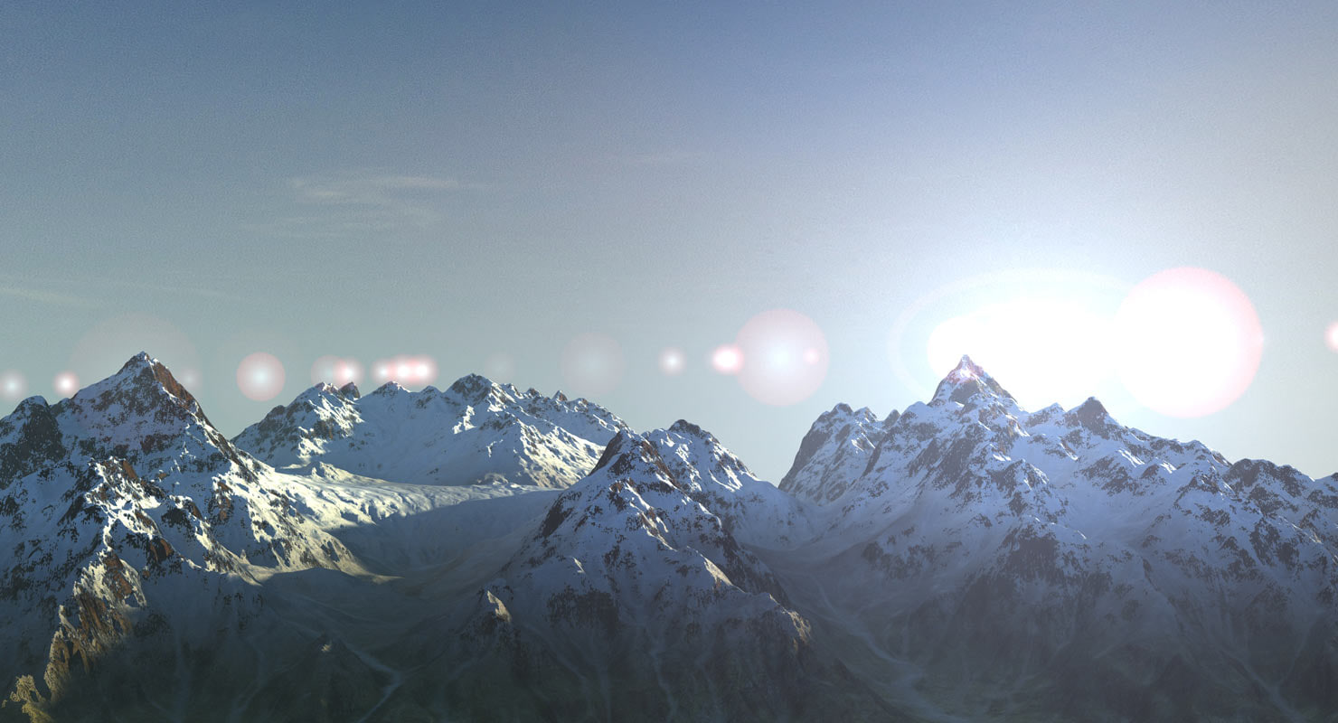 mountain range snow terrain landscape 3d model