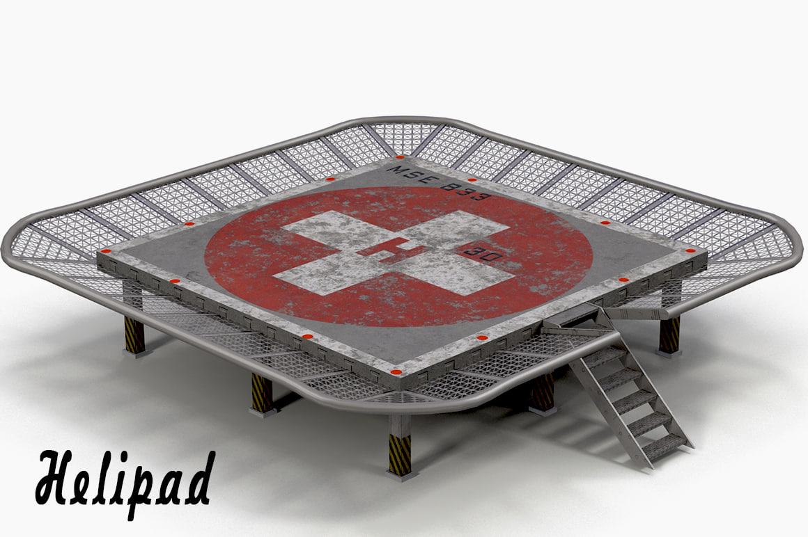 3d model helicopter platform