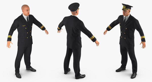 airline pilot 3d model