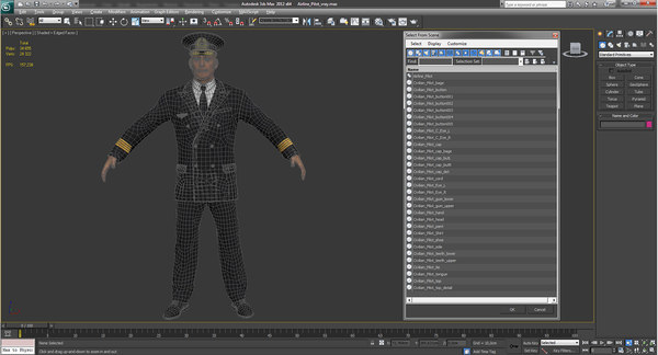 airline pilot 3d model