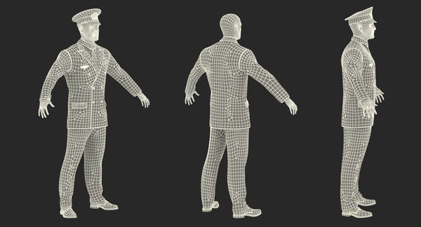 airline pilot 3d model