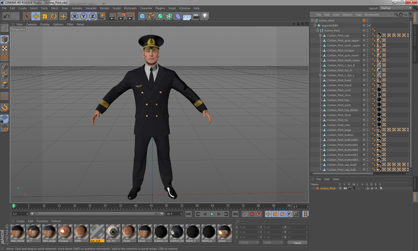 airline pilot 3d model