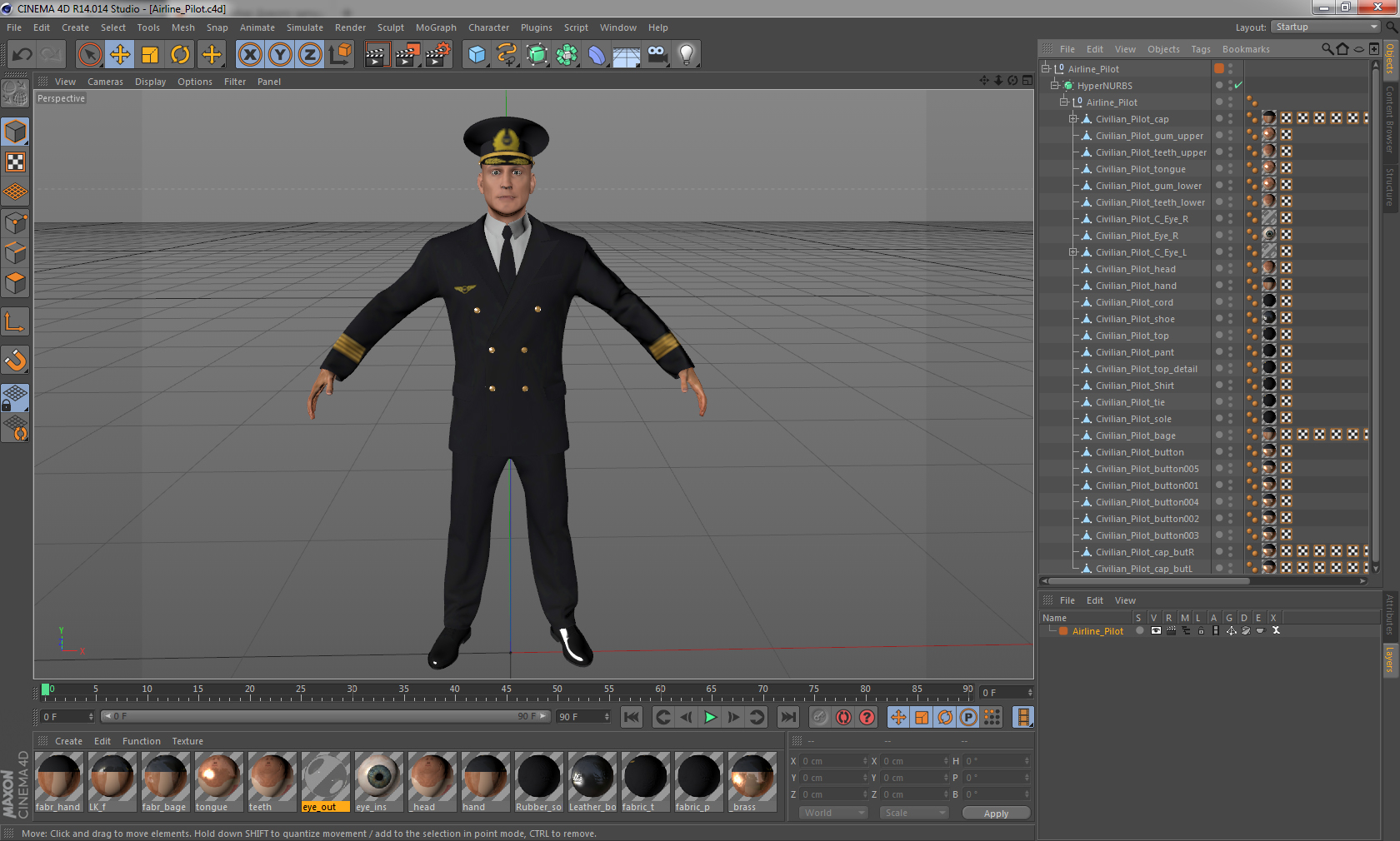 airline pilot 3d model