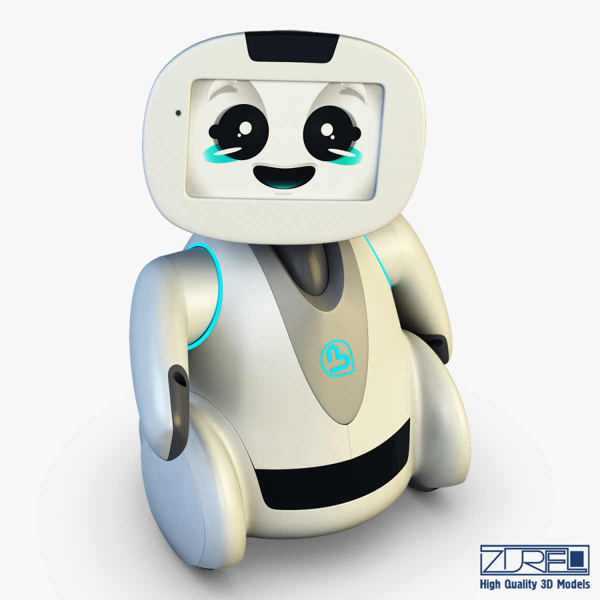 3d model buddy robot white v