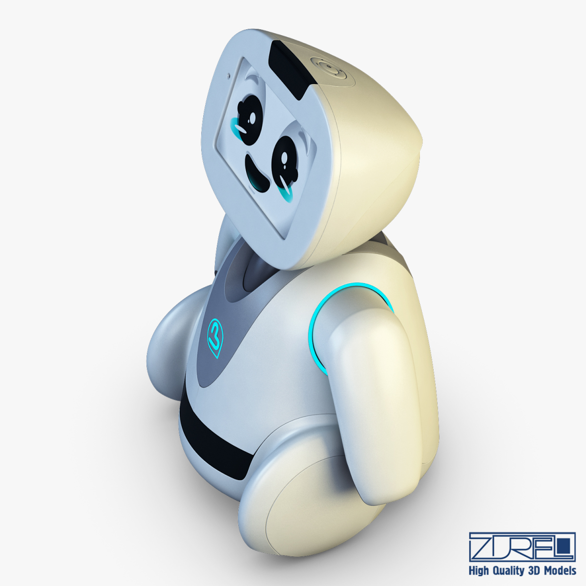 3d model buddy robot white v