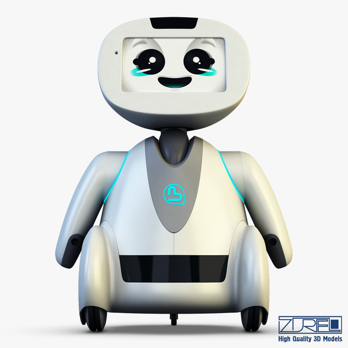 3d model buddy robot white v