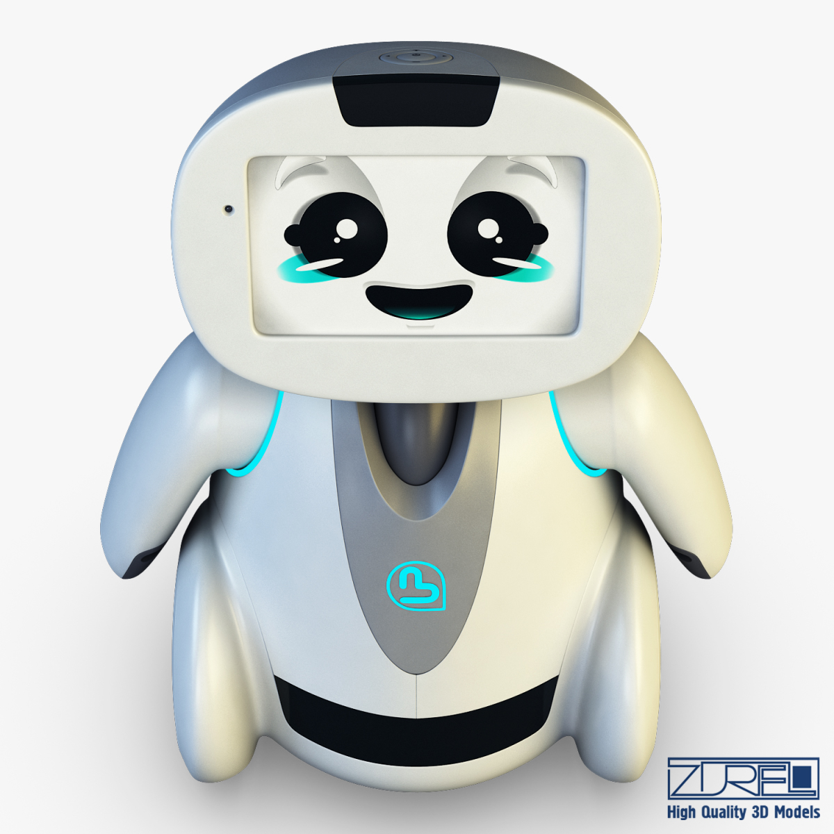 3d model buddy robot white v