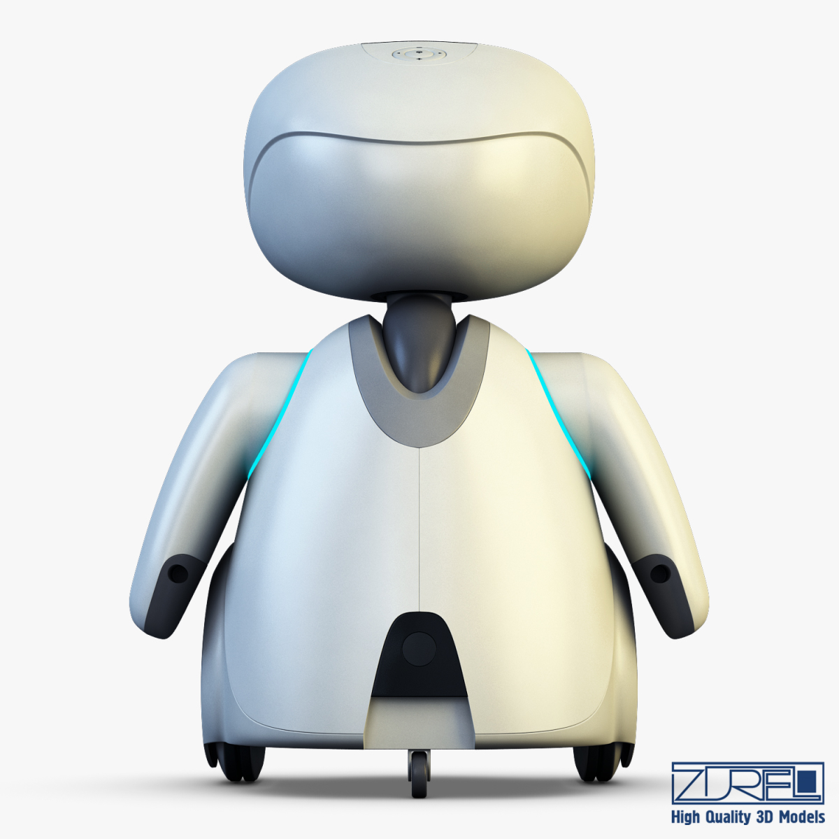 3d model buddy robot white v