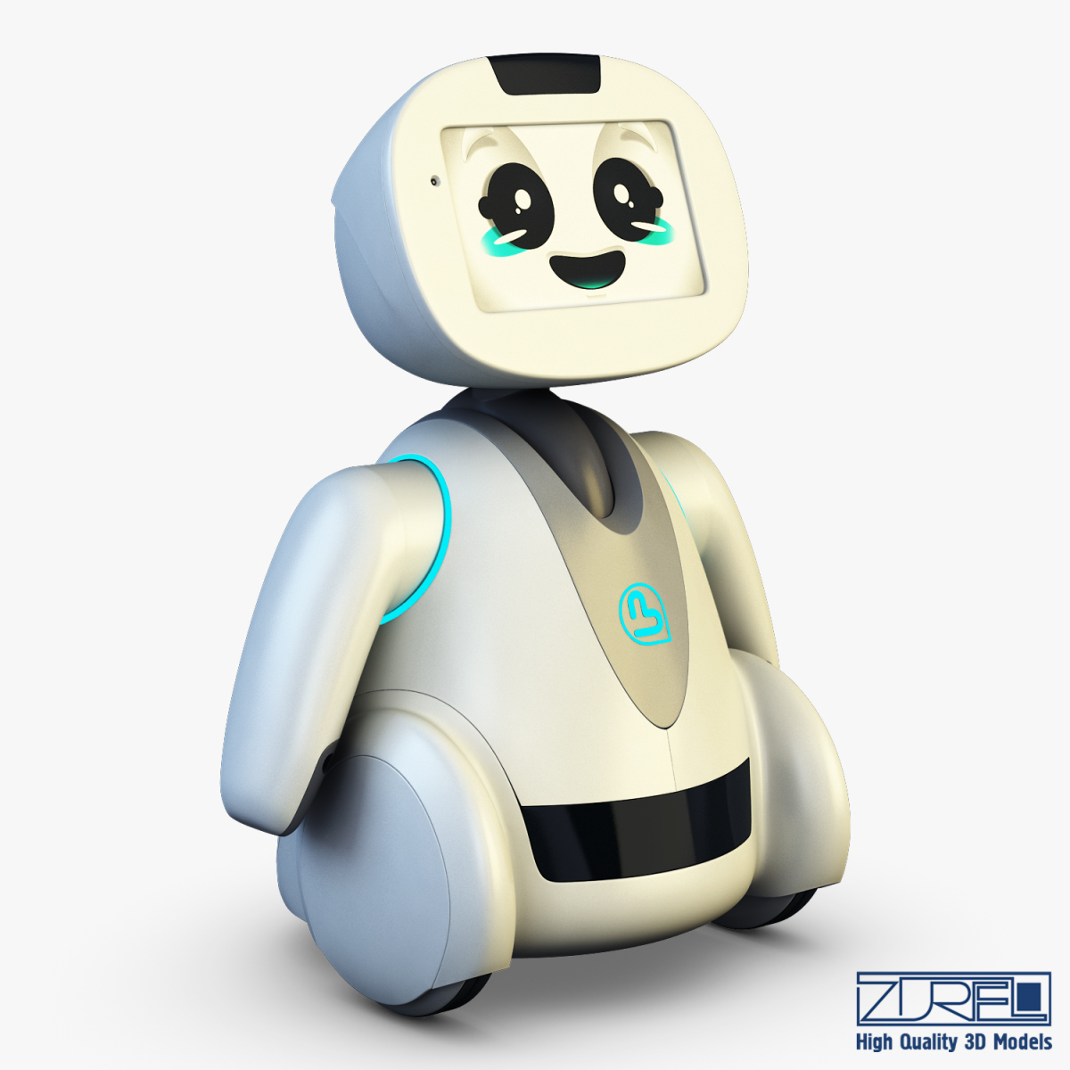 3d model buddy robot white v