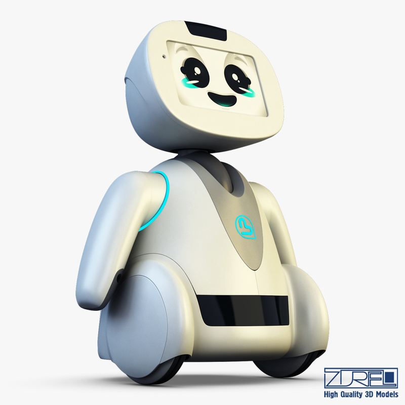 3d model buddy robot white v