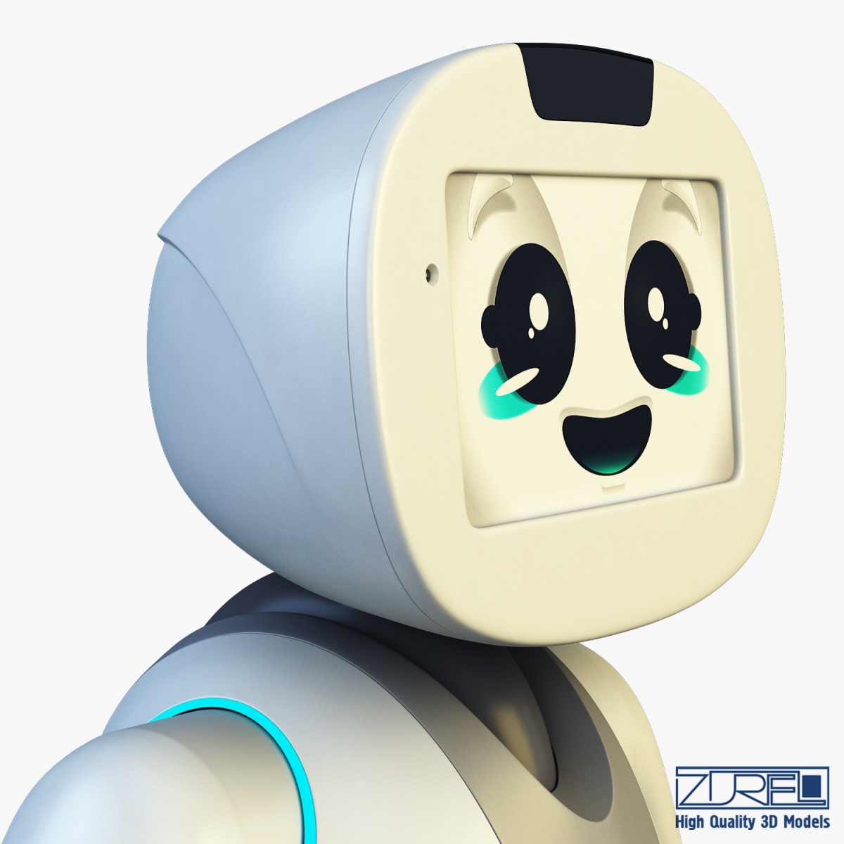 3d model buddy robot white v