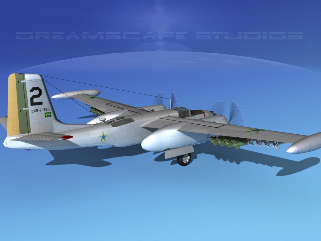 3d model douglas a-26k a-26 bomber