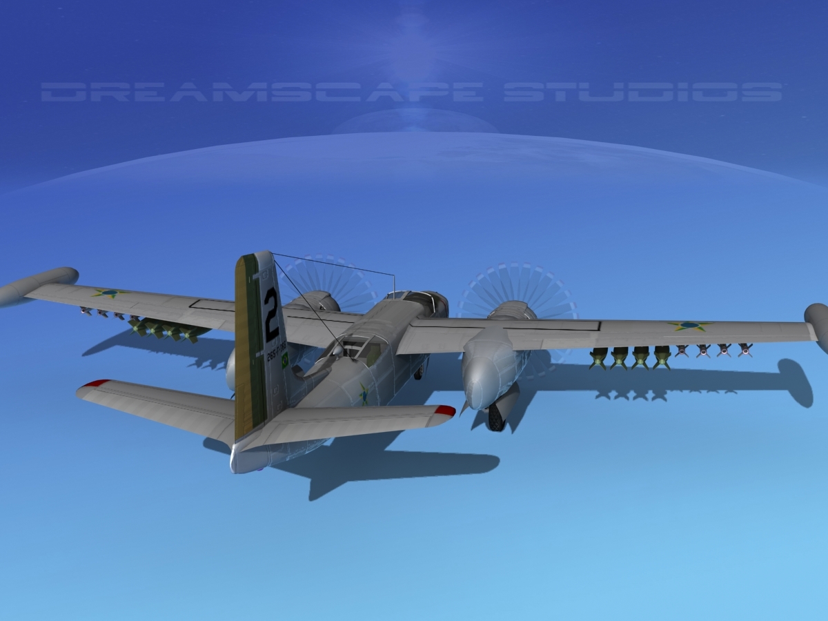 3d model douglas a-26k a-26 bomber