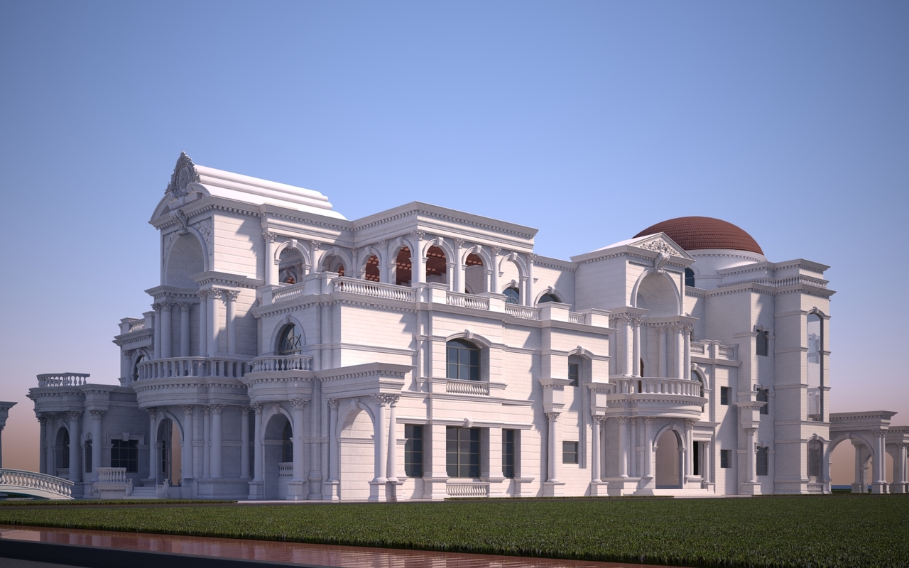 classic villa mansion obj