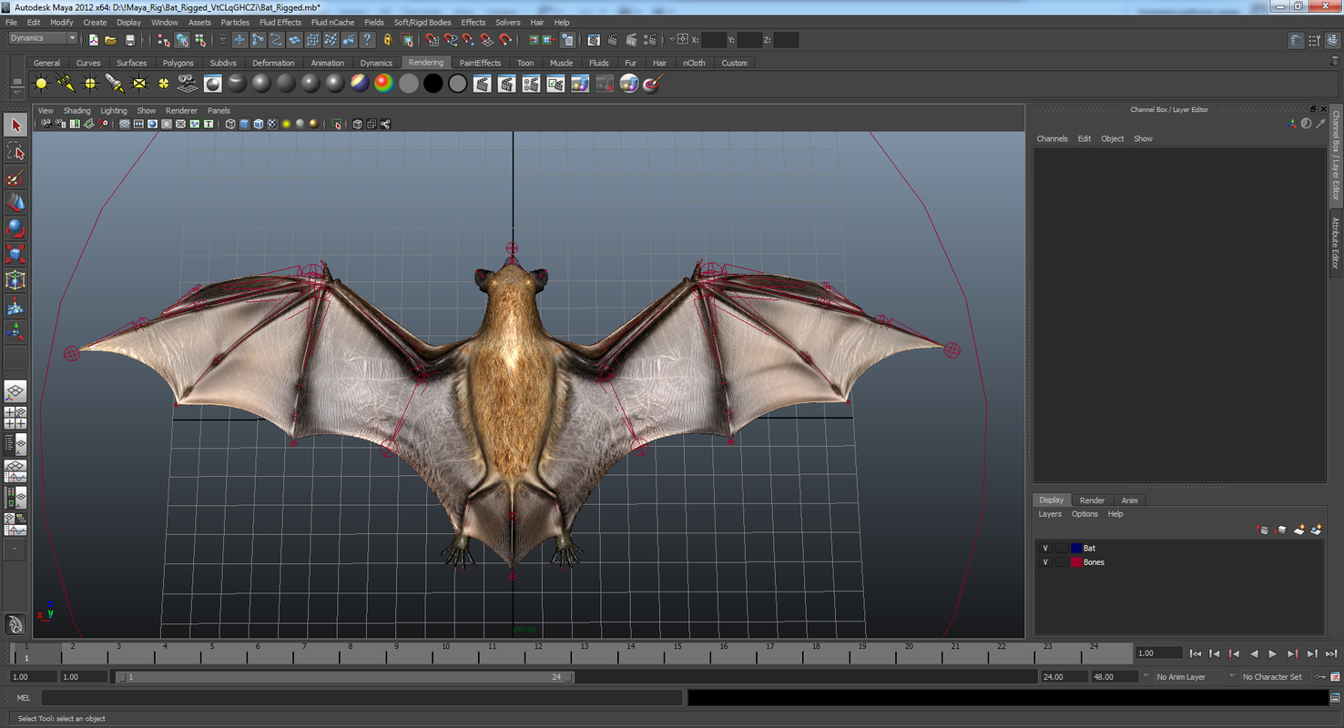 bat rigged 3d model