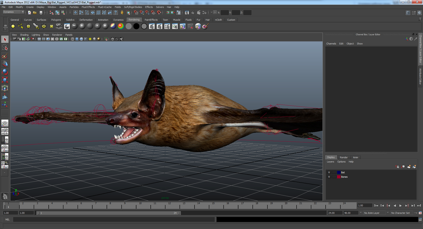 bat rigged 3d model