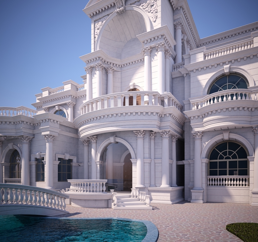 classic villa mansion obj