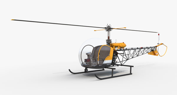 light helicopter bell 47 3d model